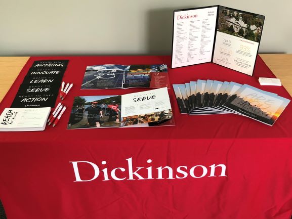 College Fair Table Display | College Fairs | Dickinson College